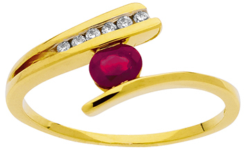 Bague rubi et diamants :: Bijouterie Au chic à l'or